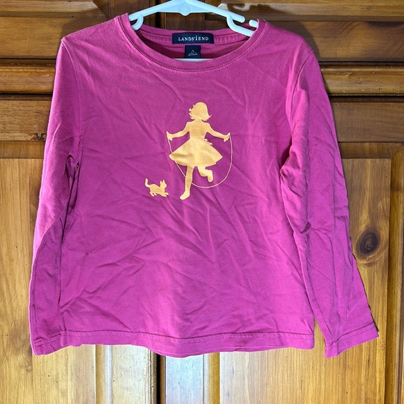 Lands' End | Shirts & Tops | Lands End Girls Pink Long Sleeve ...
